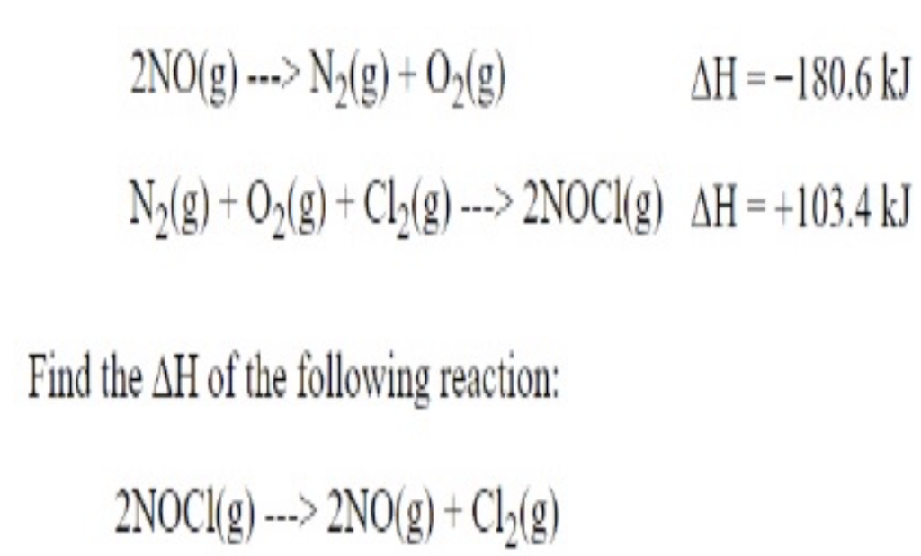 Solved 2NO(g) ---> N2(g) + O2(8) AH =-180.6 kJ N2(g) +02(g) | Chegg.com