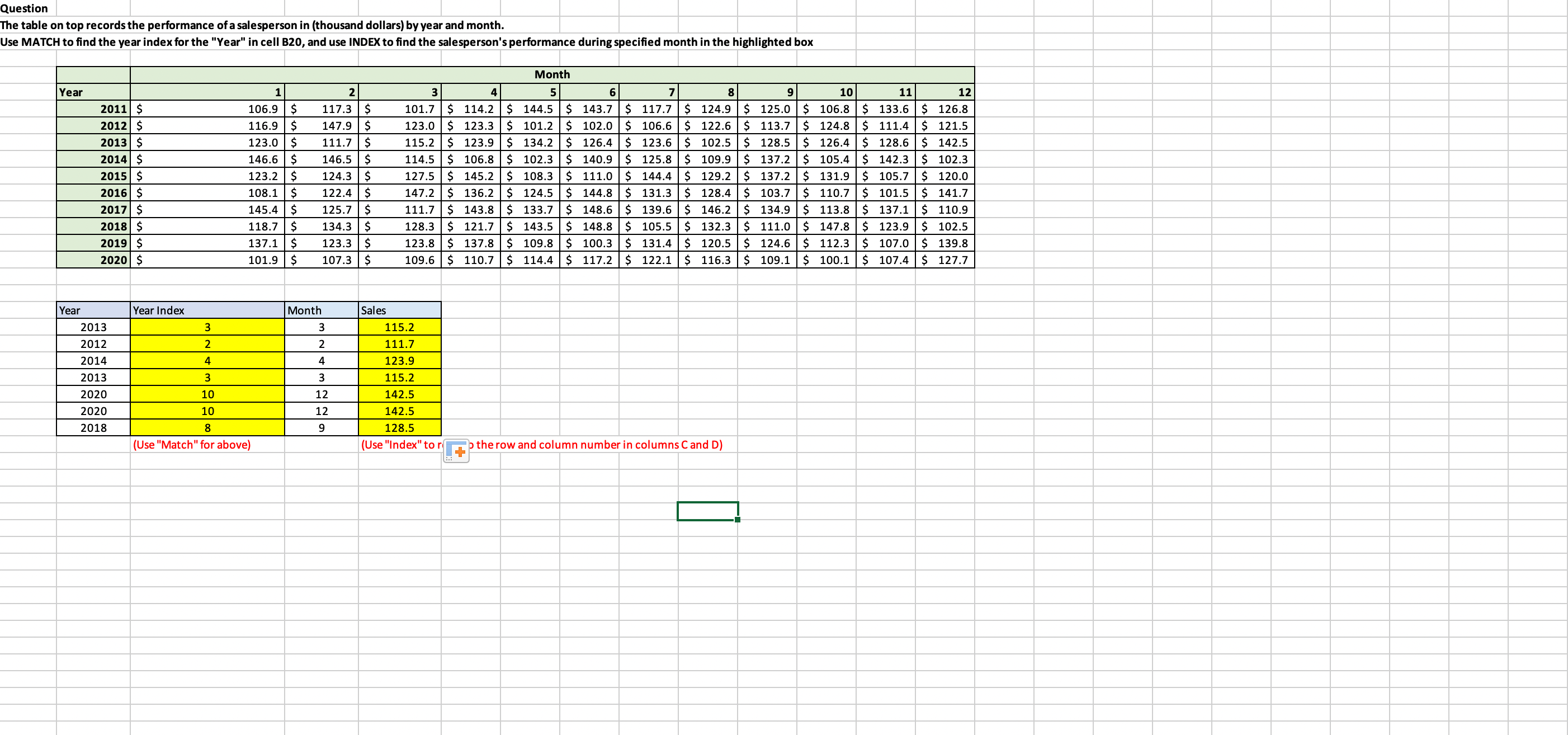 Solved Question The table on top records the performance of | Chegg.com