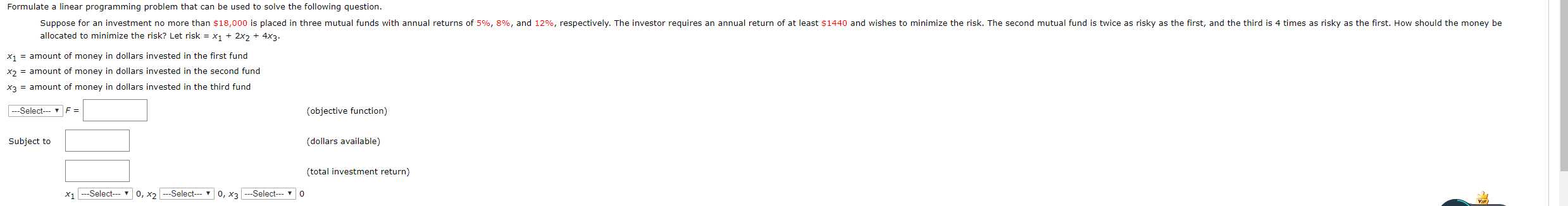Solved Formulate a linear programming problem that can be | Chegg.com
