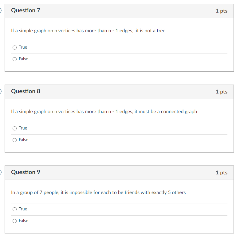 Solved Question 7 1 pts If a simple graph on n vertices has | Chegg.com
