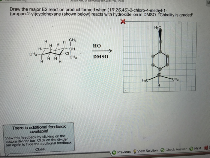 Solved Draw the major E2 reaction product formed when (1R, | Chegg.com