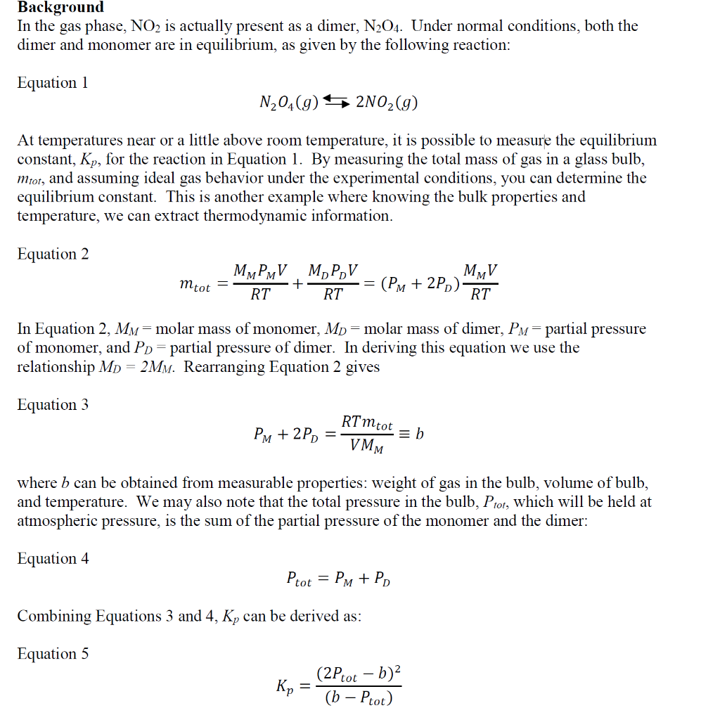 Derive equation 5 for the equilibrium constant, shown | Chegg.com