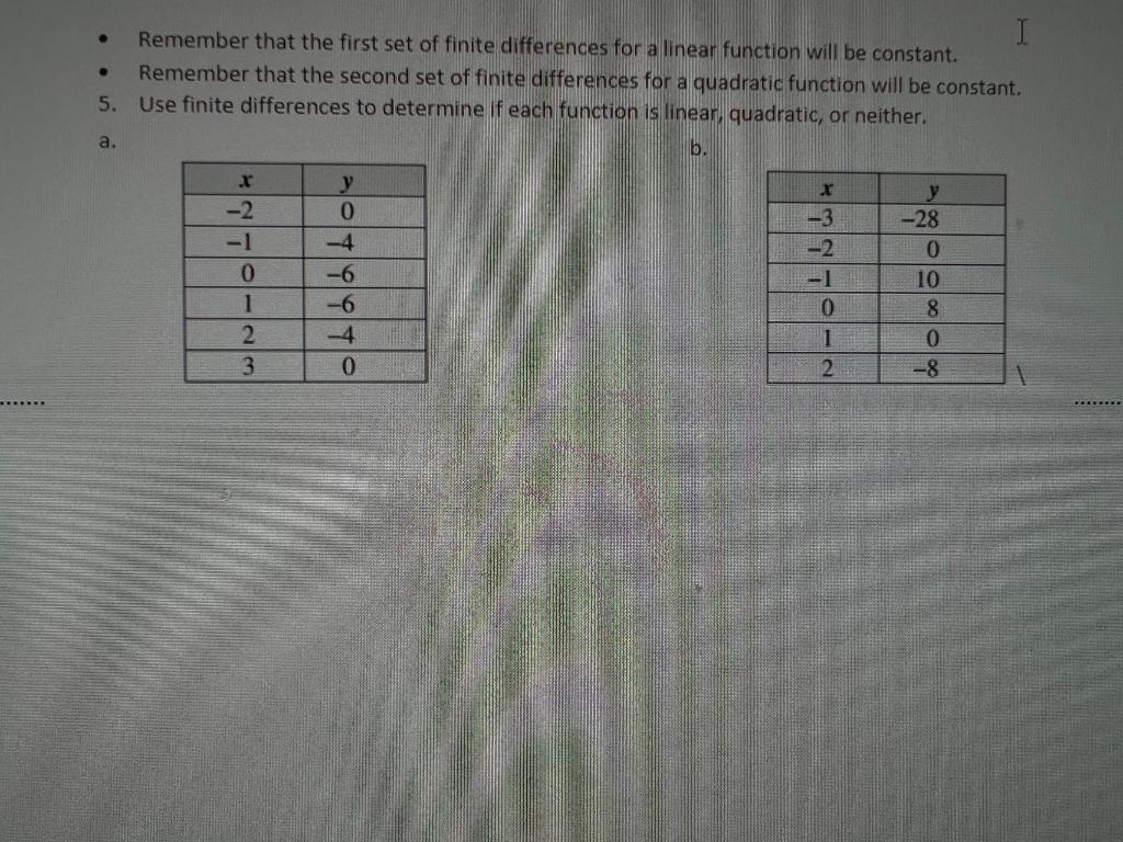 Solved - Remember that the first set of finite differences | Chegg.com