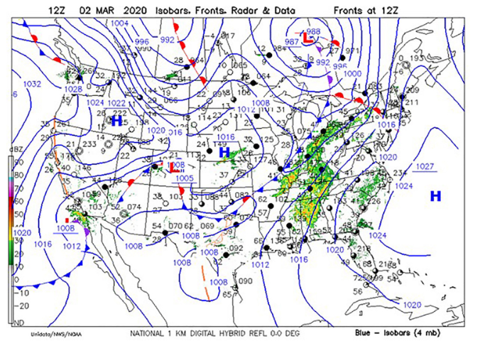 Solved 1. Cold, dry air is warm, humid air. Consequently, | Chegg.com