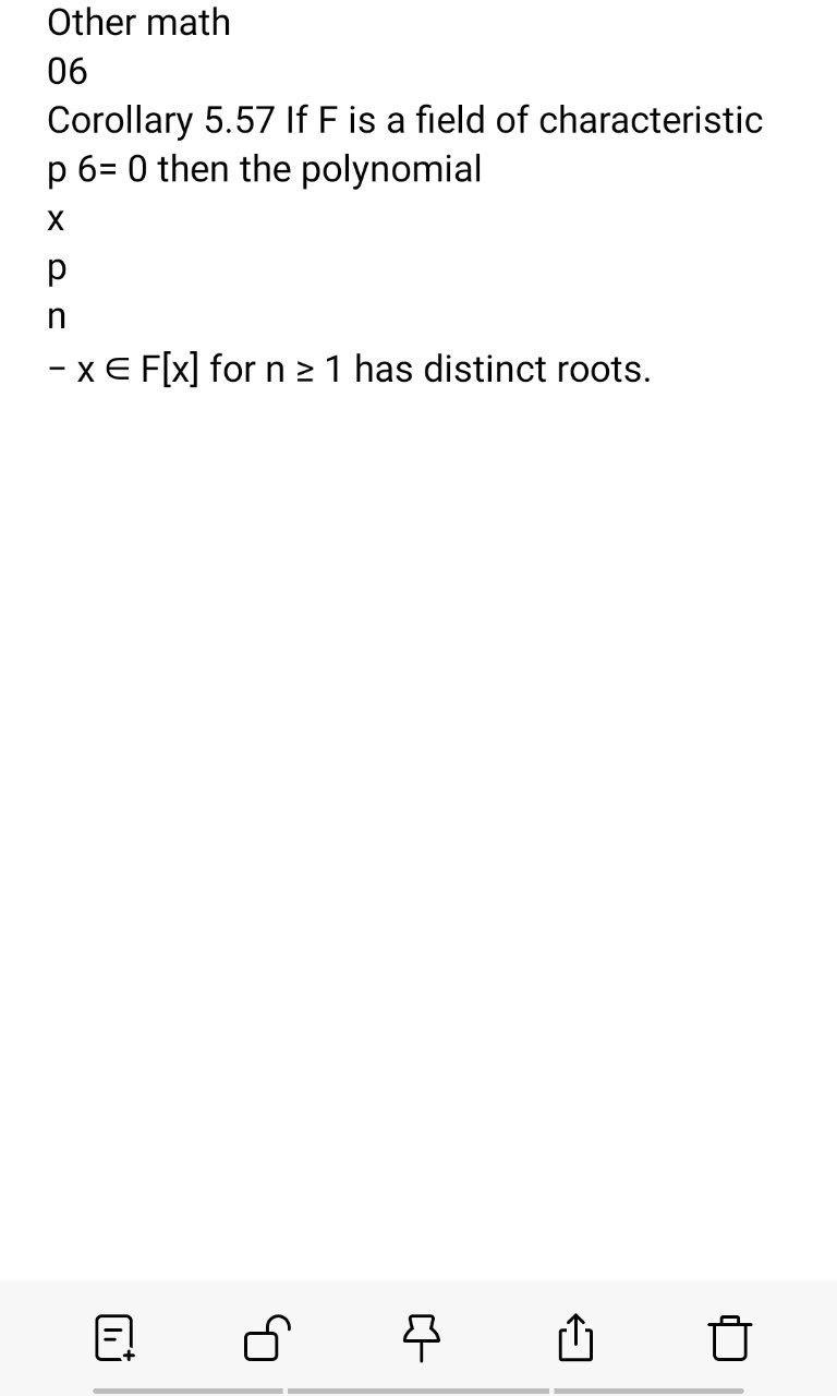 Solved Other math 06 Corollary 5.57 If Fis a field of | Chegg.com