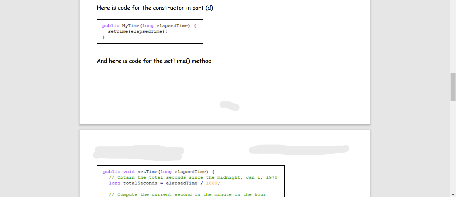 Solved a. Using UML notation, design a class called MyTime | Chegg.com