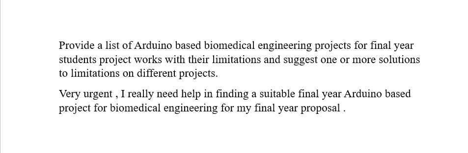 Solved Provide A List Of Arduino Based Biomedical