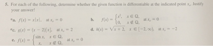 Solved For each of the following, determine whether the | Chegg.com