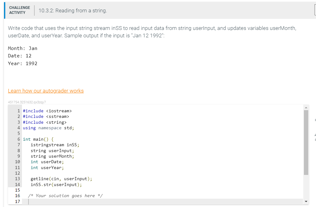 Solved please enter code for /* Your solution goes here | Chegg.com