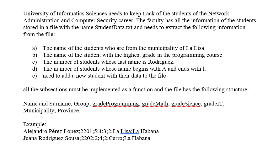 Solved University of Informatics Sciences needs to keep | Chegg.com