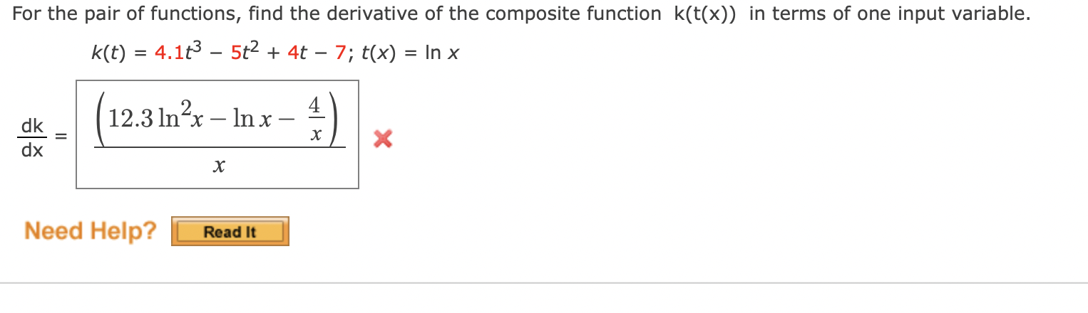 Solved For the pair of functions, find the derivative of the | Chegg.com