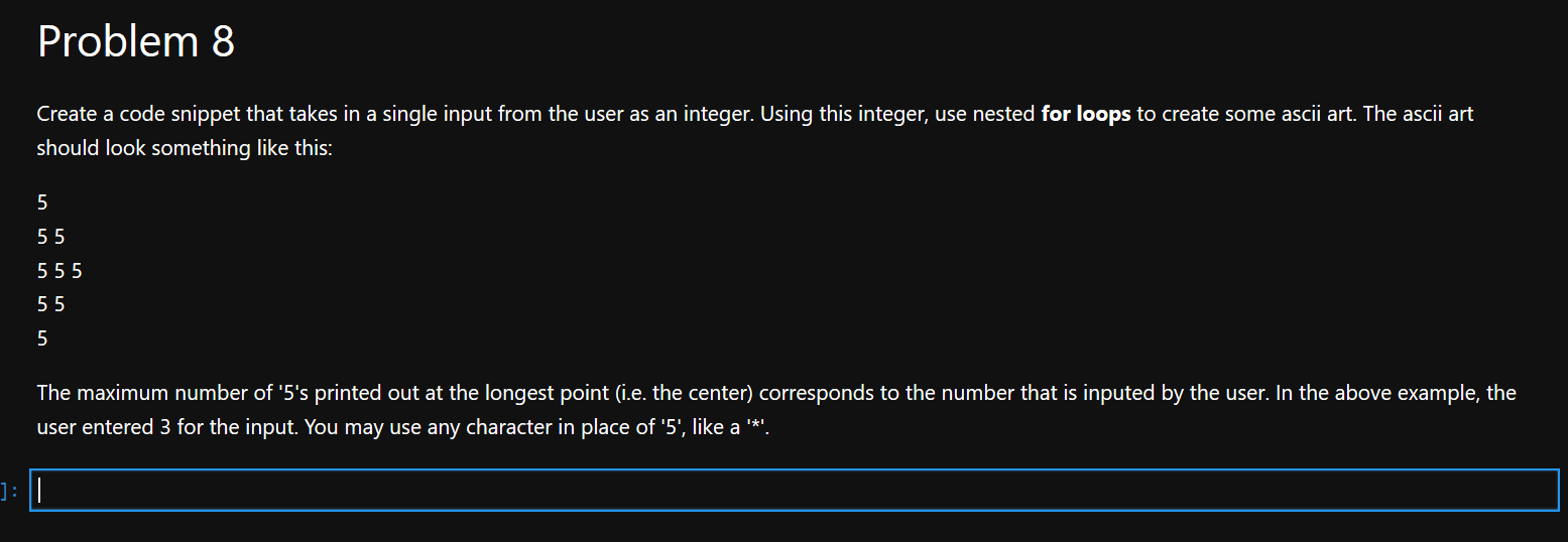 Solved Problem 8 Create a code snippet that takes in a | Chegg.com