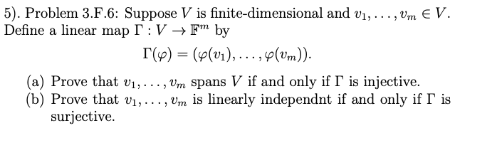 5). Problem 3.F.6: Suppose V is finite-dimensional | Chegg.com