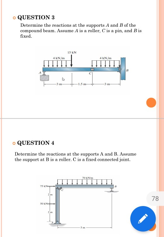 Solved O Question 3 Determine The Reactions At The Supports