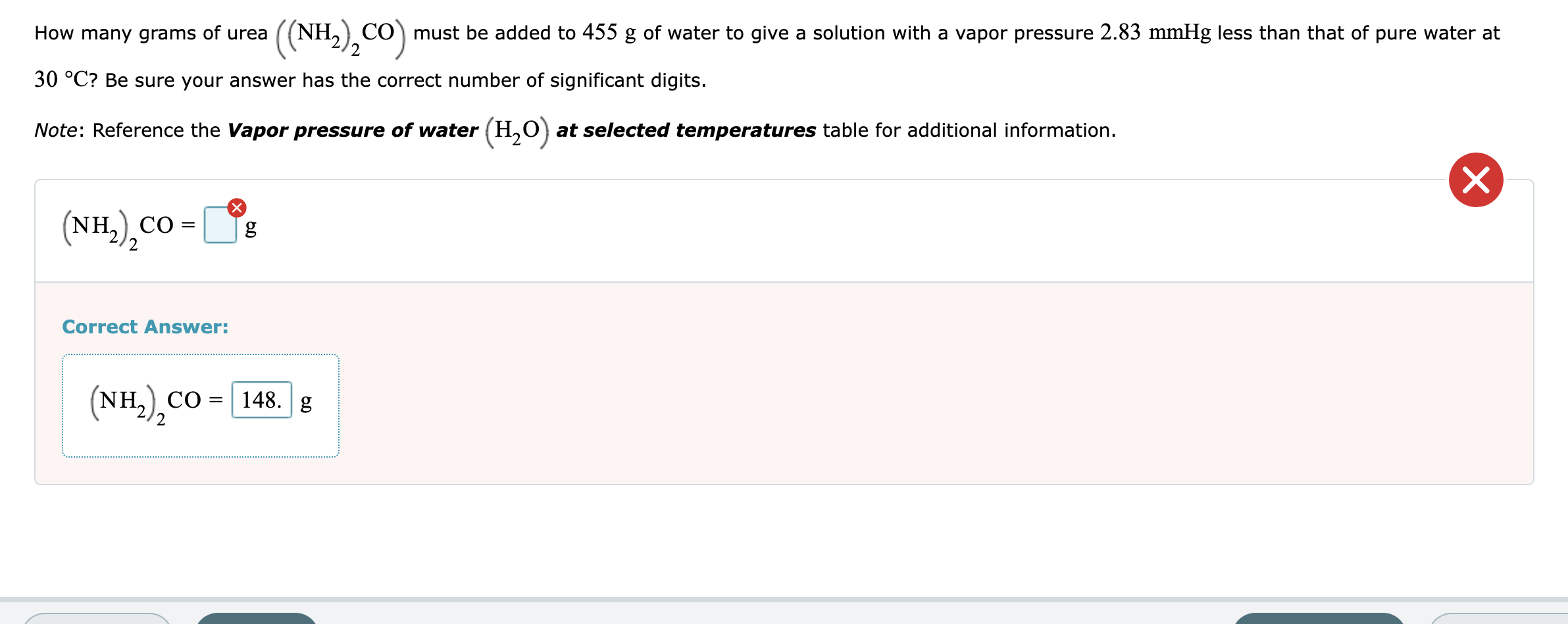 Solved How many grams of urea ((NH2)2CO) must be added to | Chegg.com