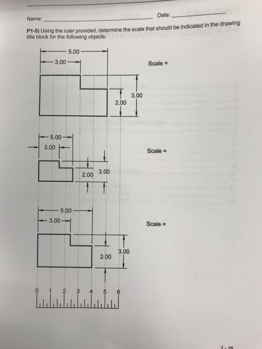 Solved Name Date P1-5) Using the ruler provided, determine | Chegg.com