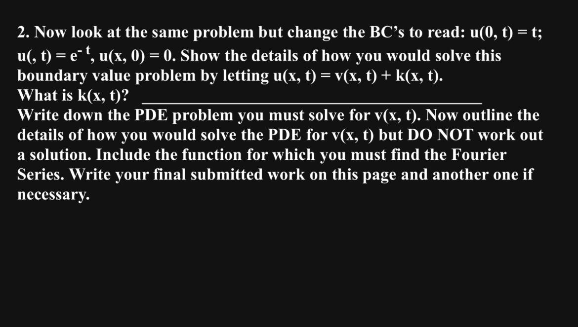 Solved Please solve only number 2. I posted number 1 because | Chegg.com