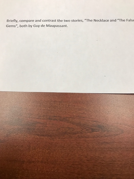 Briefly, compare and contrast the two stories, "The | Chegg.com