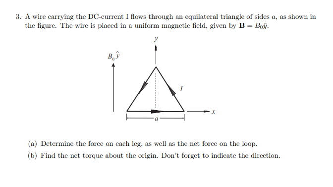 Solved 3. A wire carrying the DC-current I flows through an | Chegg.com