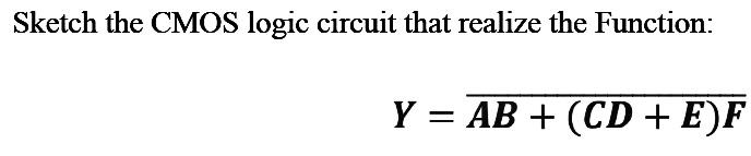 Solved Sketch the CMOS logic circuit that realize the | Chegg.com