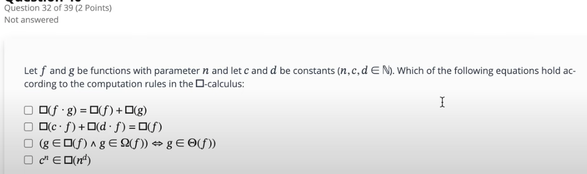 Solved Question 32 ﻿of 39 (2 ﻿Points)Not answeredLet f ﻿and | Chegg.com