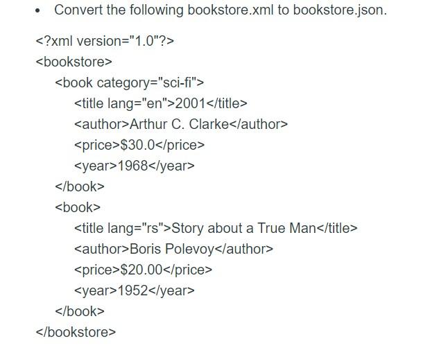 Solved - Convert the following bookstore.xml to | Chegg.com