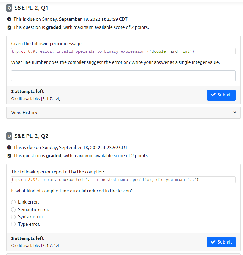 Solved (1) This is due on Sunday, September 18,2022 at 23:59 | Chegg.com