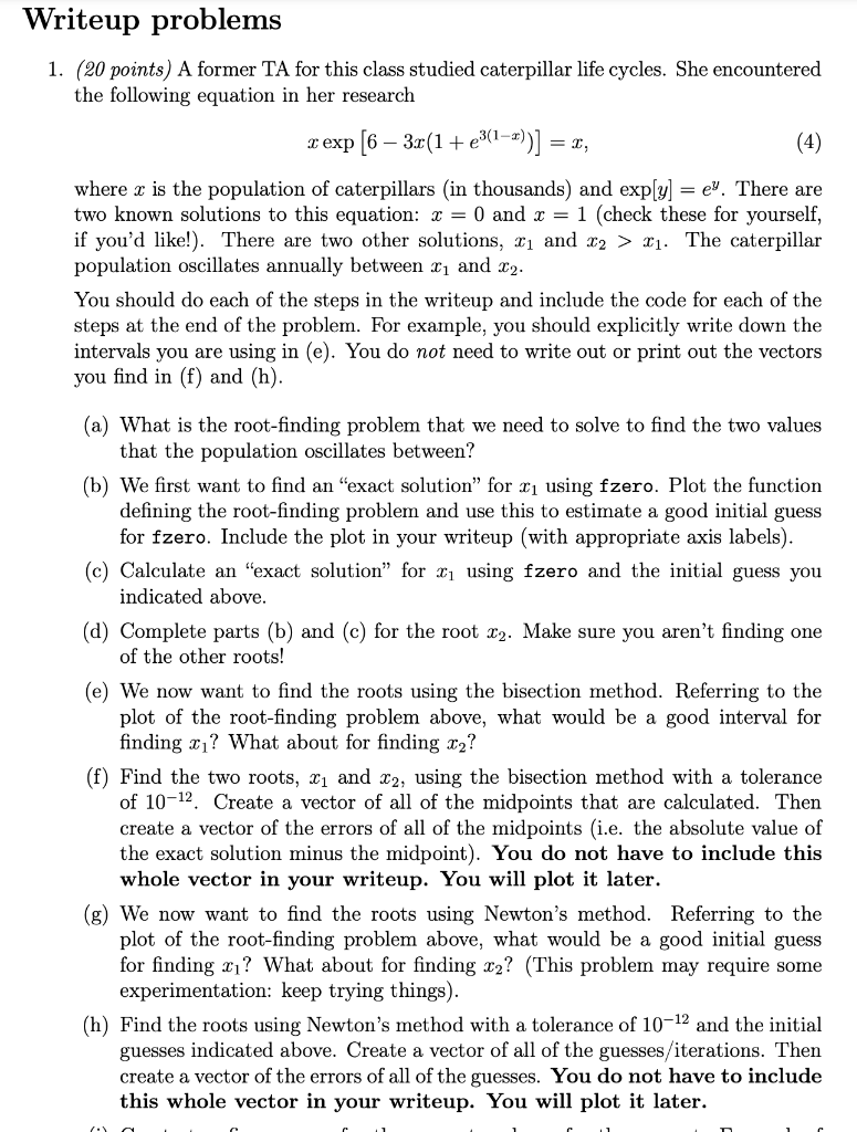Solved Error plots like the one in Writeup Problem 1 are | Chegg.com