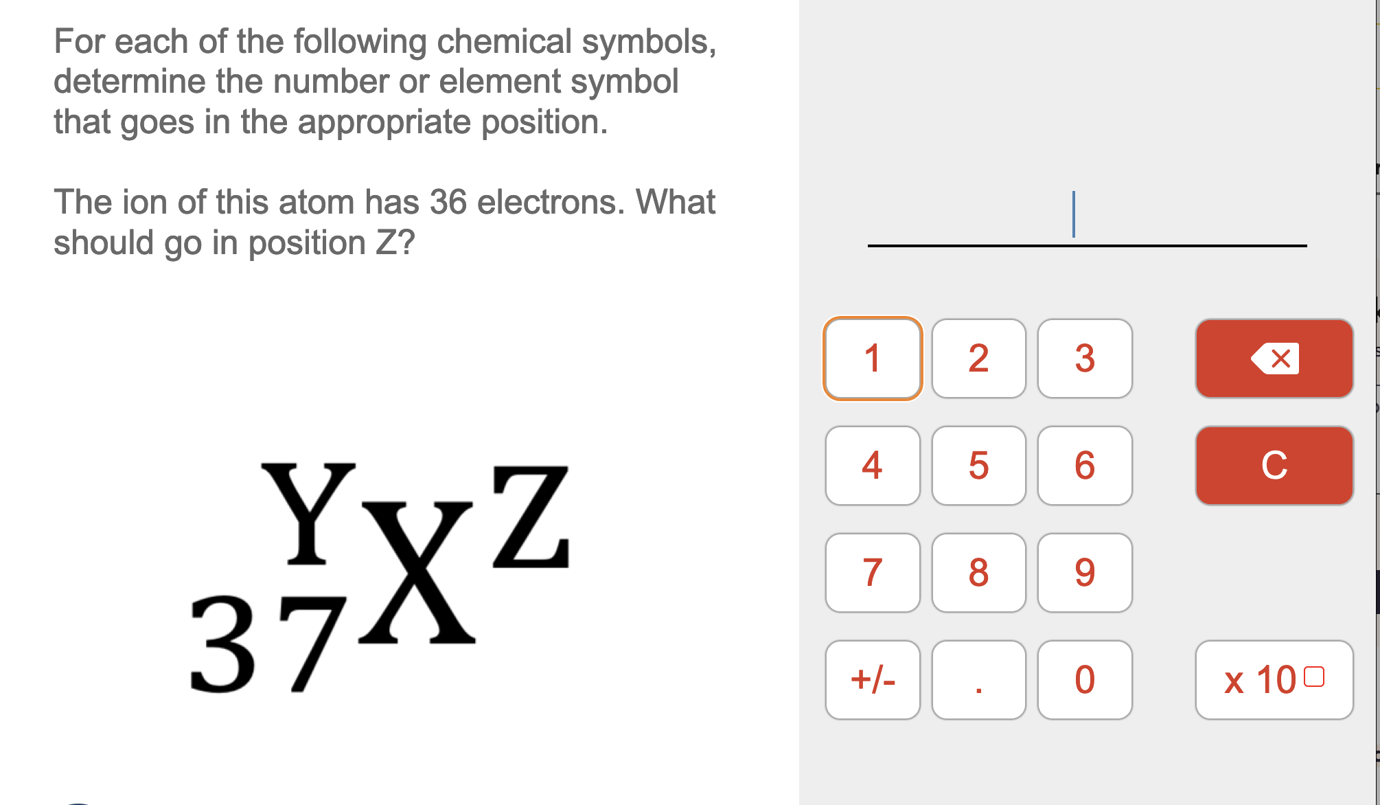 Solved For each of the following chemical symbols, determine | Chegg.com