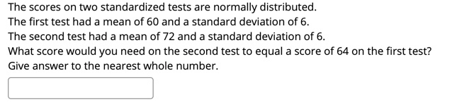 Solved The scores on two standardized tests are normally | Chegg.com