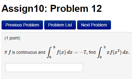 Solved Assign10: Problem 12 Previous Problem Problem List | Chegg.com