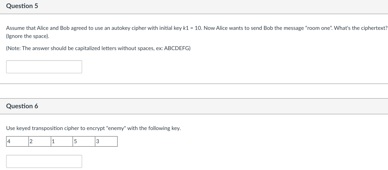 Solved Question 5 Assume that Alice and Bob agreed to use an | Chegg.com