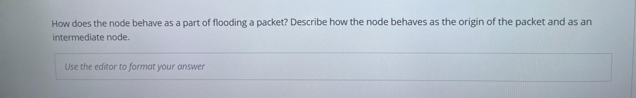 Solved How does the node behave as a part of flooding a | Chegg.com