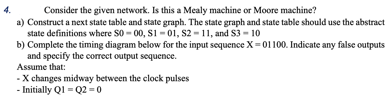 Solved Consider the given network. Is this a Mealy machine | Chegg.com