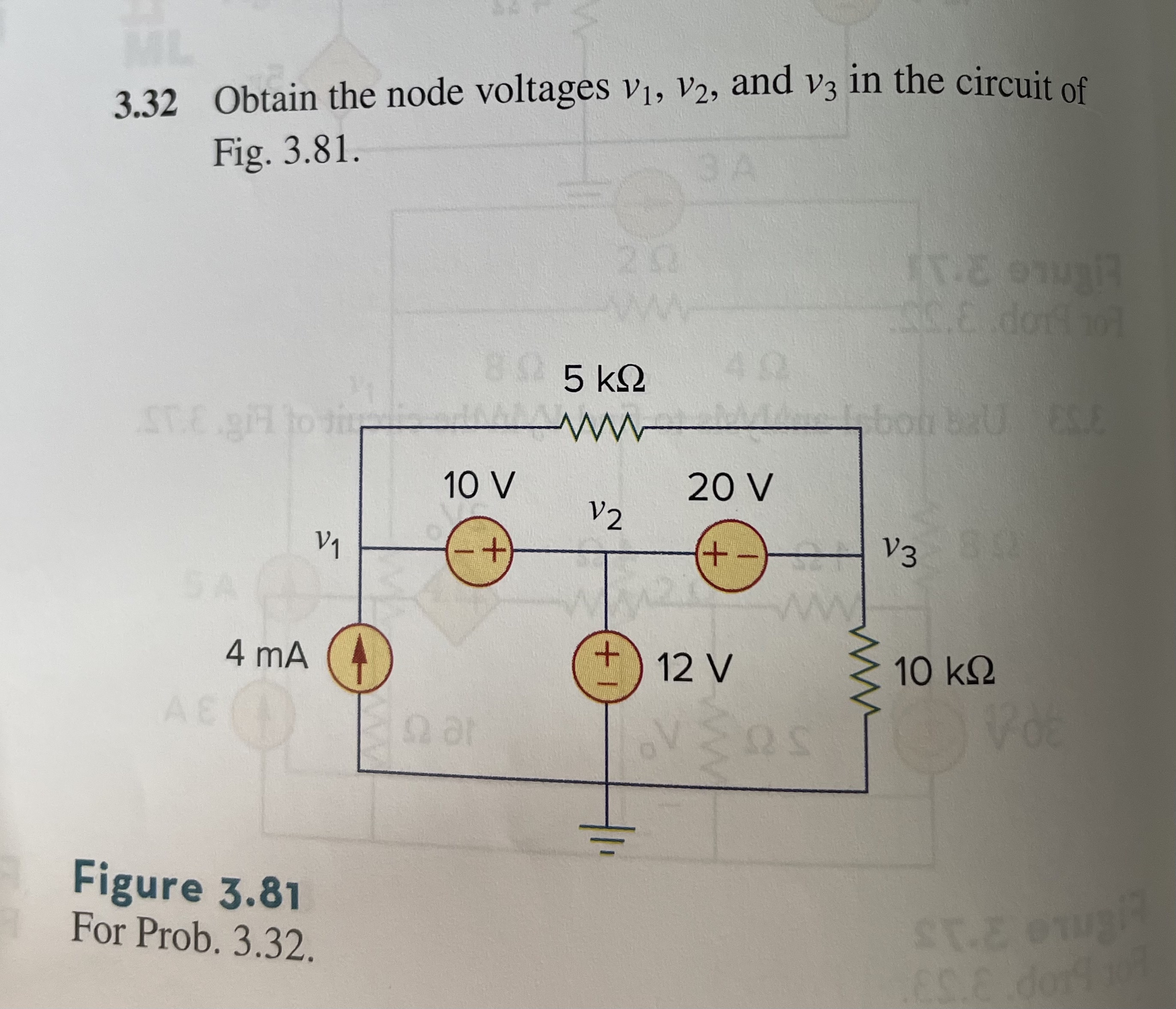 Solved 3.32 Obtain the node voltages v1, v2, and v3 in the | Chegg.com