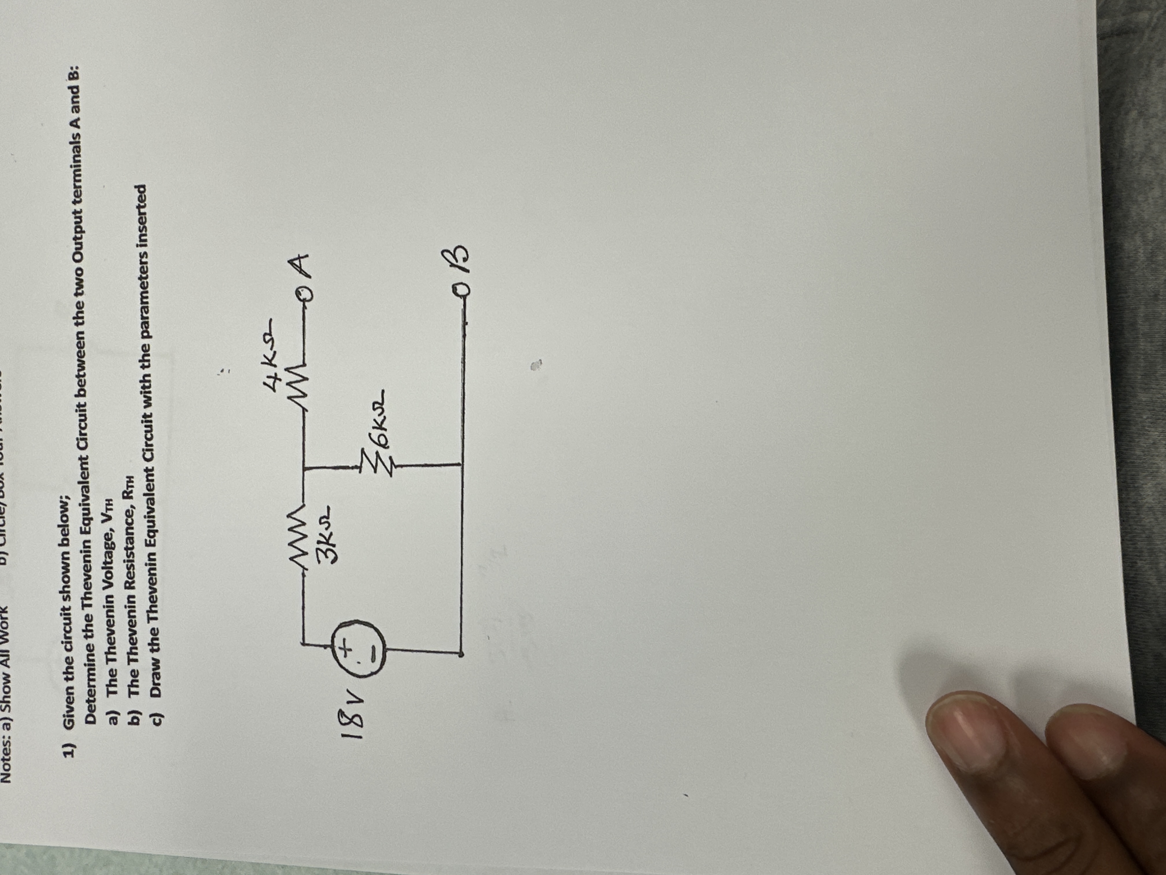 Solved Given the circuit shown below; Determine the Thevenin | Chegg.com
