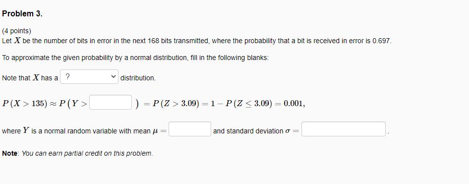 Solved Problem 3. (4 points) Let X be the number of bits in | Chegg.com