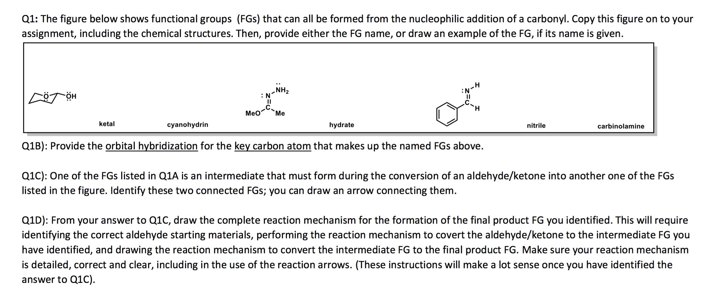Solved Q1: The figure below shows functional groups (FGs) | Chegg.com