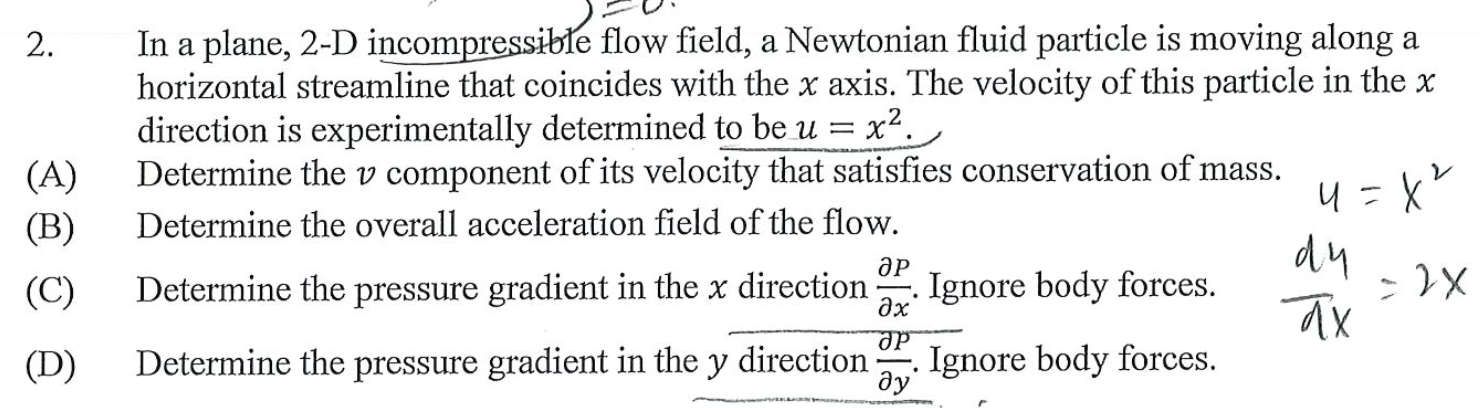 Solved 2. In a plane, 2-D incompressible flow field, a | Chegg.com