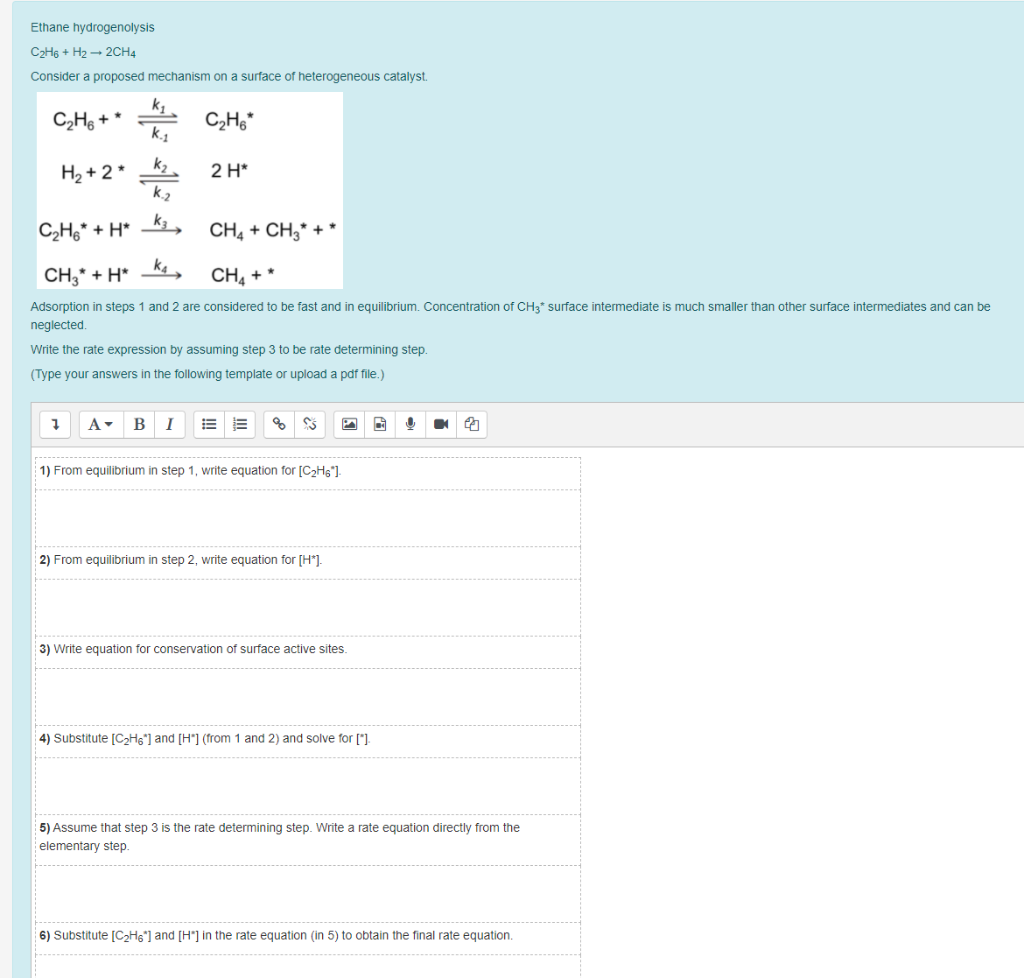 Solved Ethane hydrogenolysis C2H6 + H22CH4 Consider a | Chegg.com