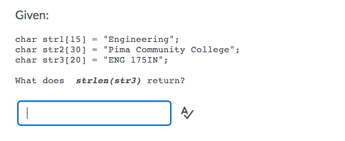 Solved Given: char str1[15] "Engineering"; char str2[30] | Chegg.com