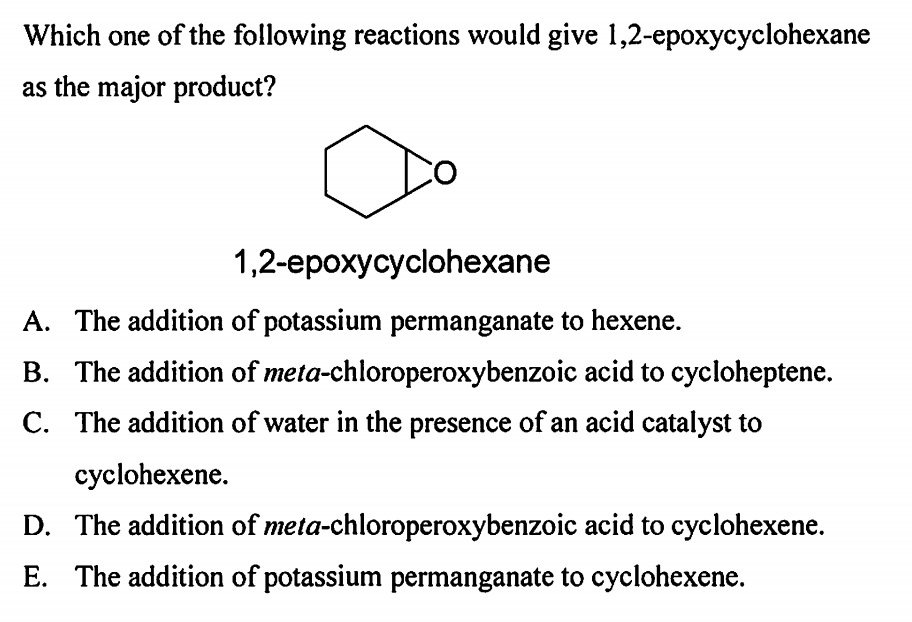 Solved Which one of the following reactions would give | Chegg.com