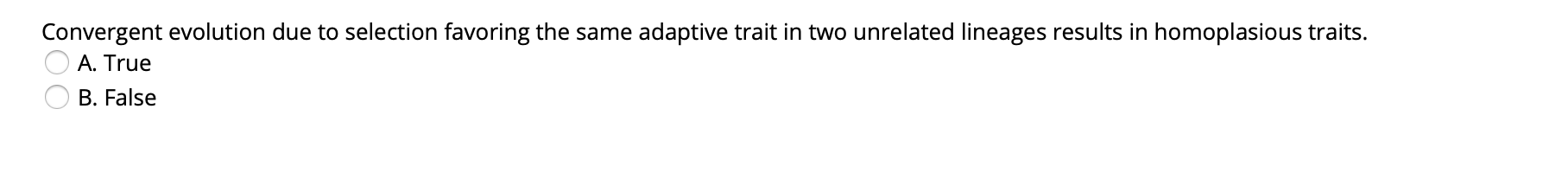 Solved A shared ancestral trait is known by which term? O A. | Chegg.com