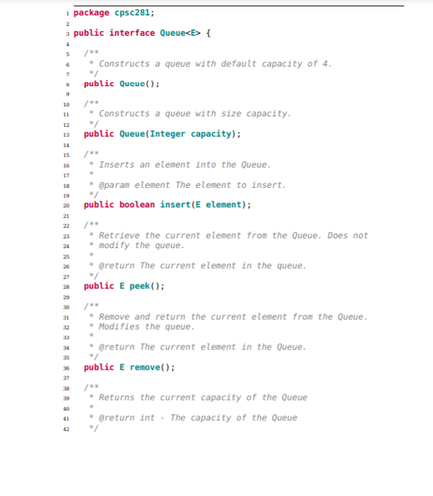 The Queue interface represents a data structure | Chegg.com