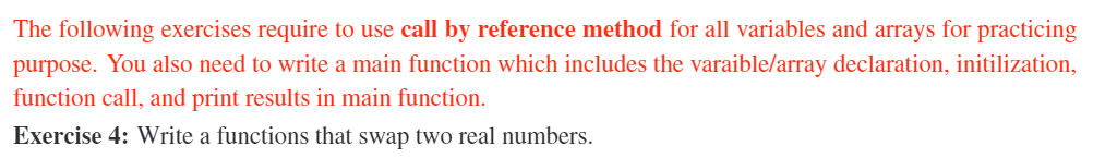 Solved The following exercises require to use call by | Chegg.com