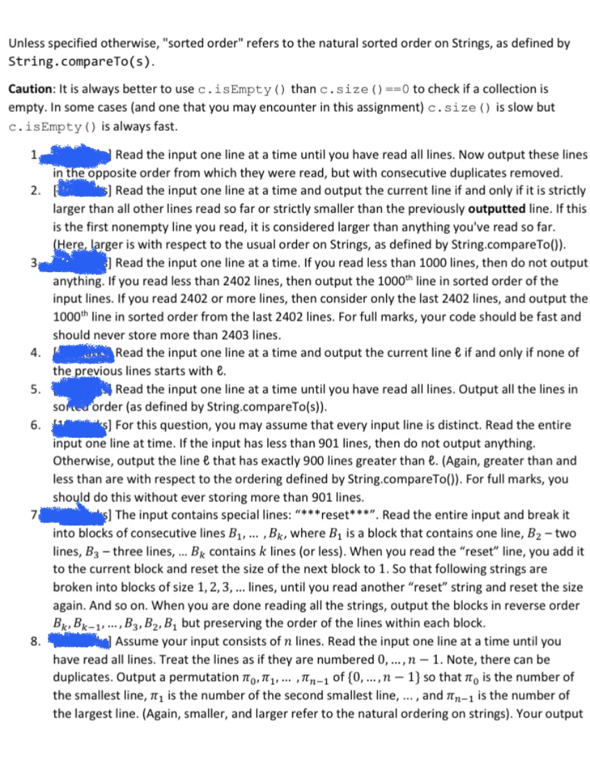 Solved Unless specified otherwise, "sorted order" refers to | Chegg.com