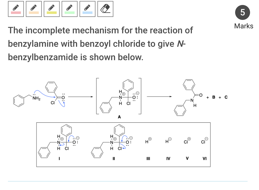 Solved 5 Marks The incomplete mechanism for the reaction of | Chegg.com