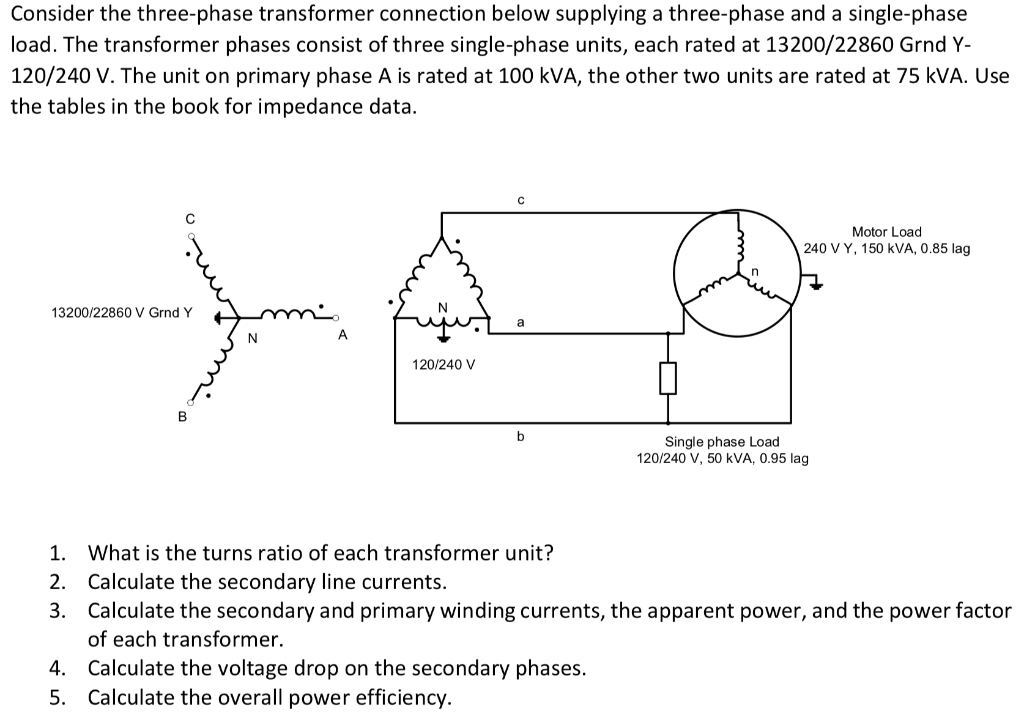 Consider the three-phase transformer connection below | Chegg.com