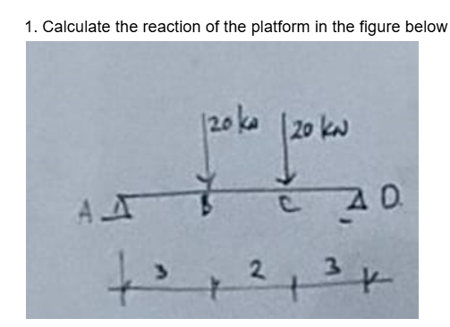 Solved by an EXPERT 1.calculate the reaction of the platform in the ...