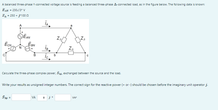 Solved A balanced three-phase Y-connected voltage source is | Chegg.com